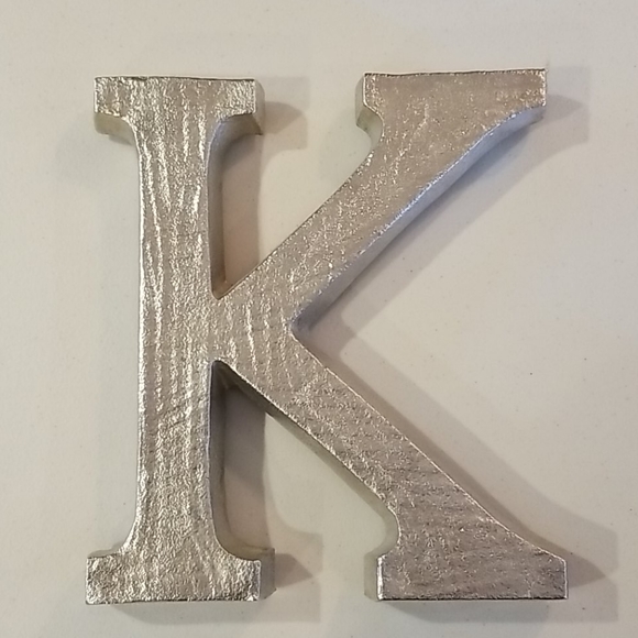 Wall Decor | Cast Metal Silver Letter K Wall Art | Poshmark